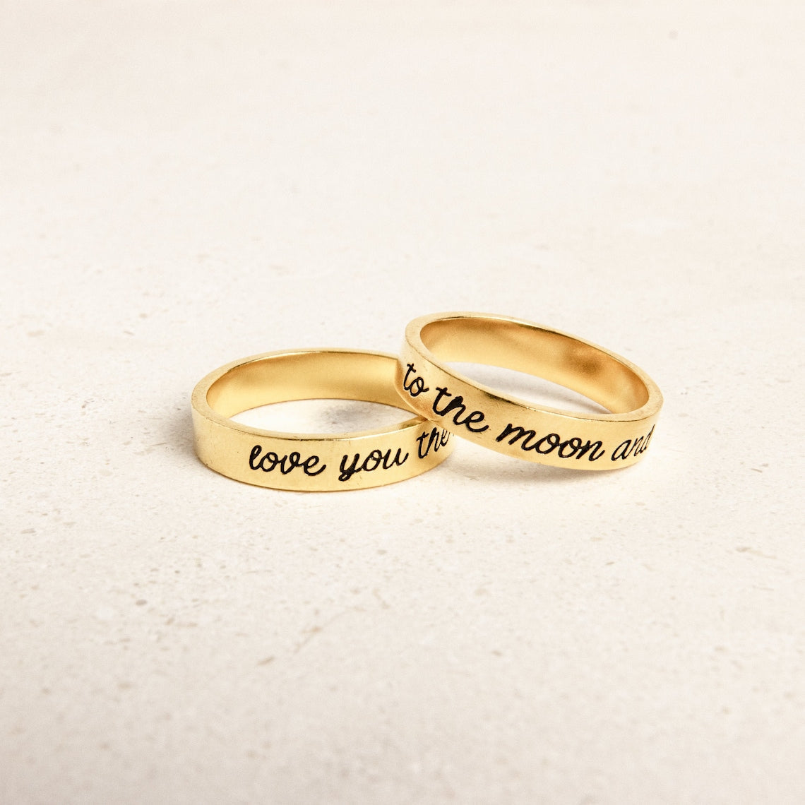 Personalized Engraved Message Pair Ring Gift for Her – Jeluxa